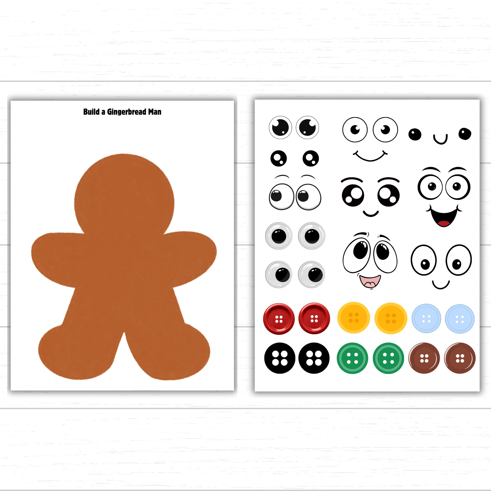 Build a Gingerbread Man Printable Set, Decorate a Gingerbread Man ...
