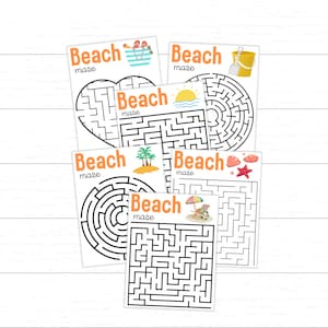 Printable Beach Mazes for Kids, Summer Activity Pack (PDF) - Etsy