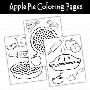 Apple Pie Coloring Pages Printable, Apple Activities, Fall Apple ...