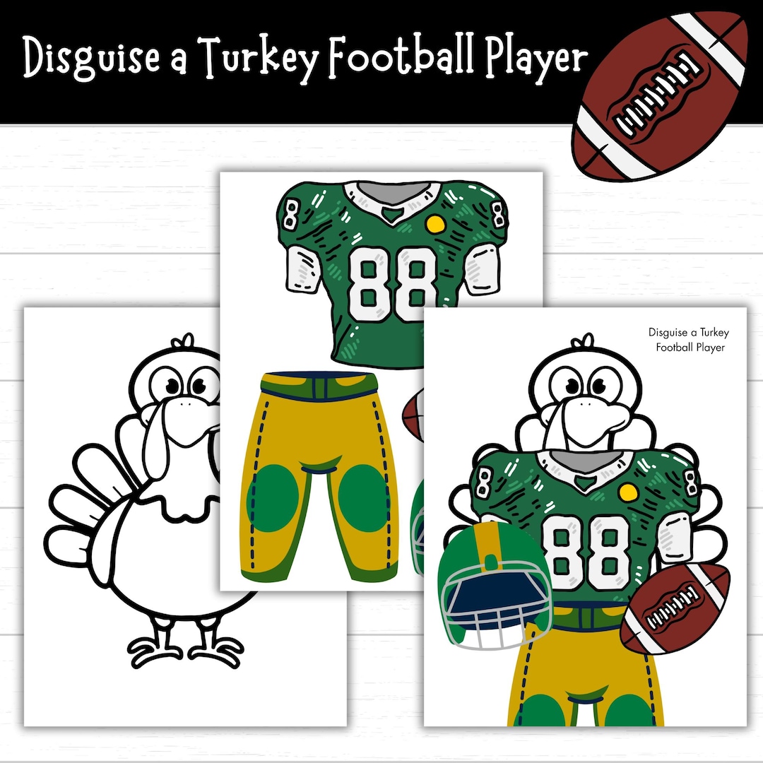 Disguise a Turkey Football Player, Printable Turkey Disguise, Sports ...