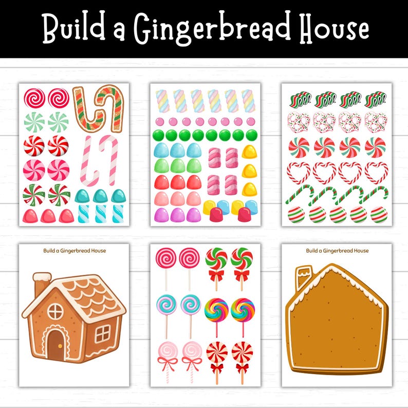 Build a Gingerbread House Printable, Cut and Paste Christmas Craft for ...