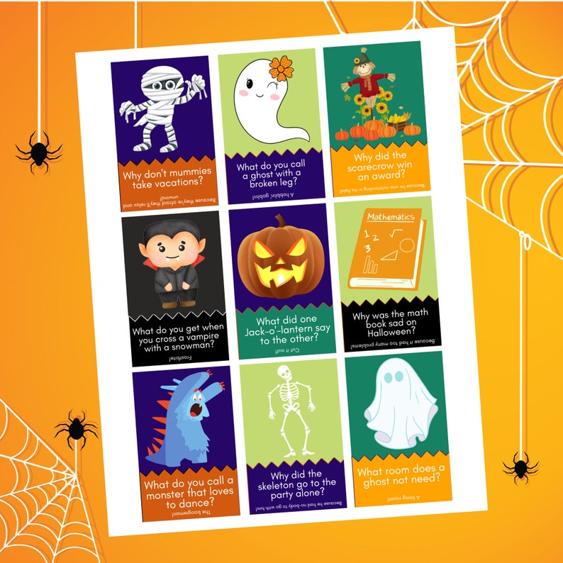 Halloween Jokes for Kids Printable, Printable Halloween Riddles ...