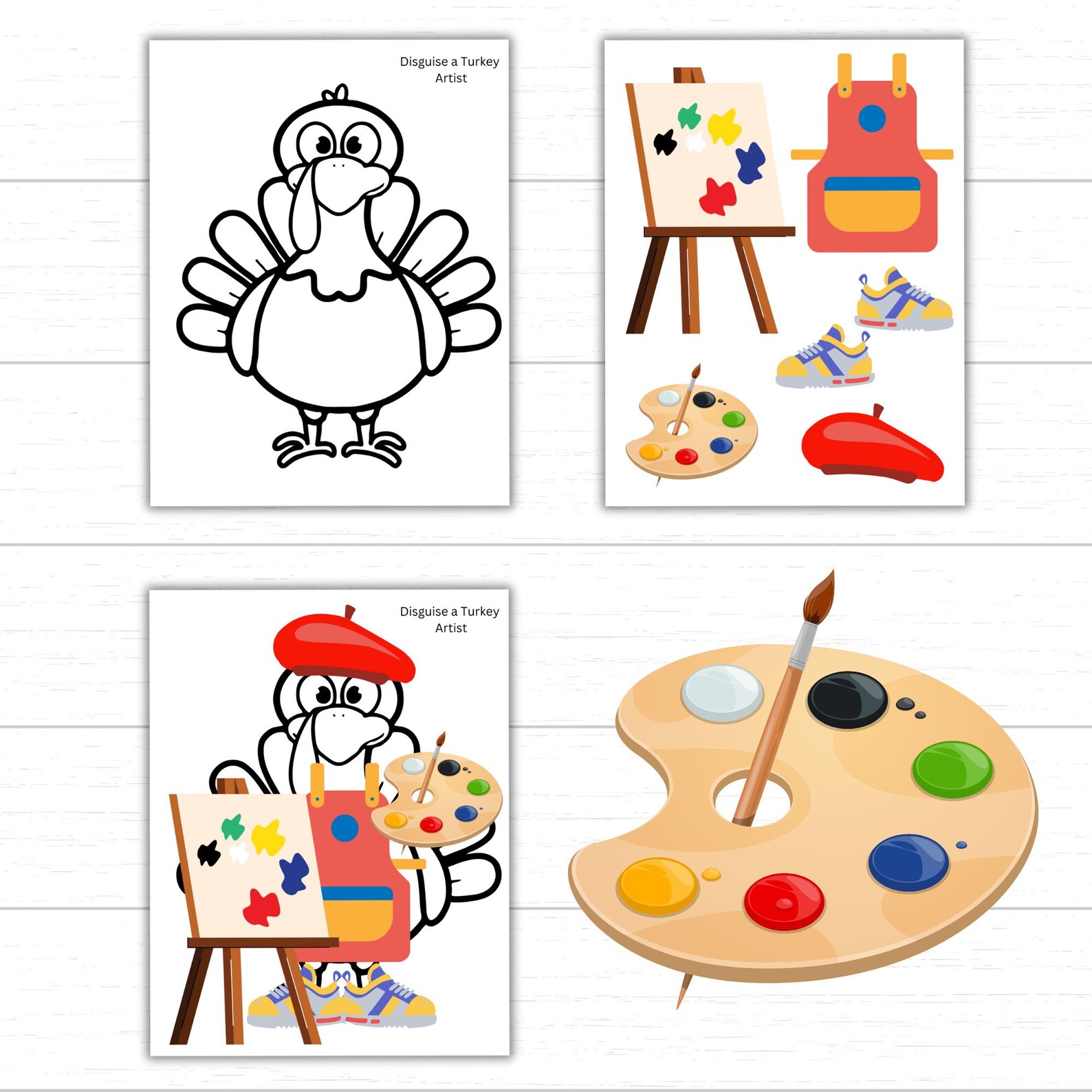 Disguise a Turkey Artist, Artist Turkey, Printable Outfit, Turkey in ...