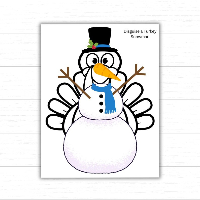 Snowman Disguise a Turkey Set – Printable Thanksgiving Craft for Kids ...