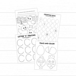 Chicken Activity Pack, Chicken Unit, Chicken Worksheets for Kids, Cute ...