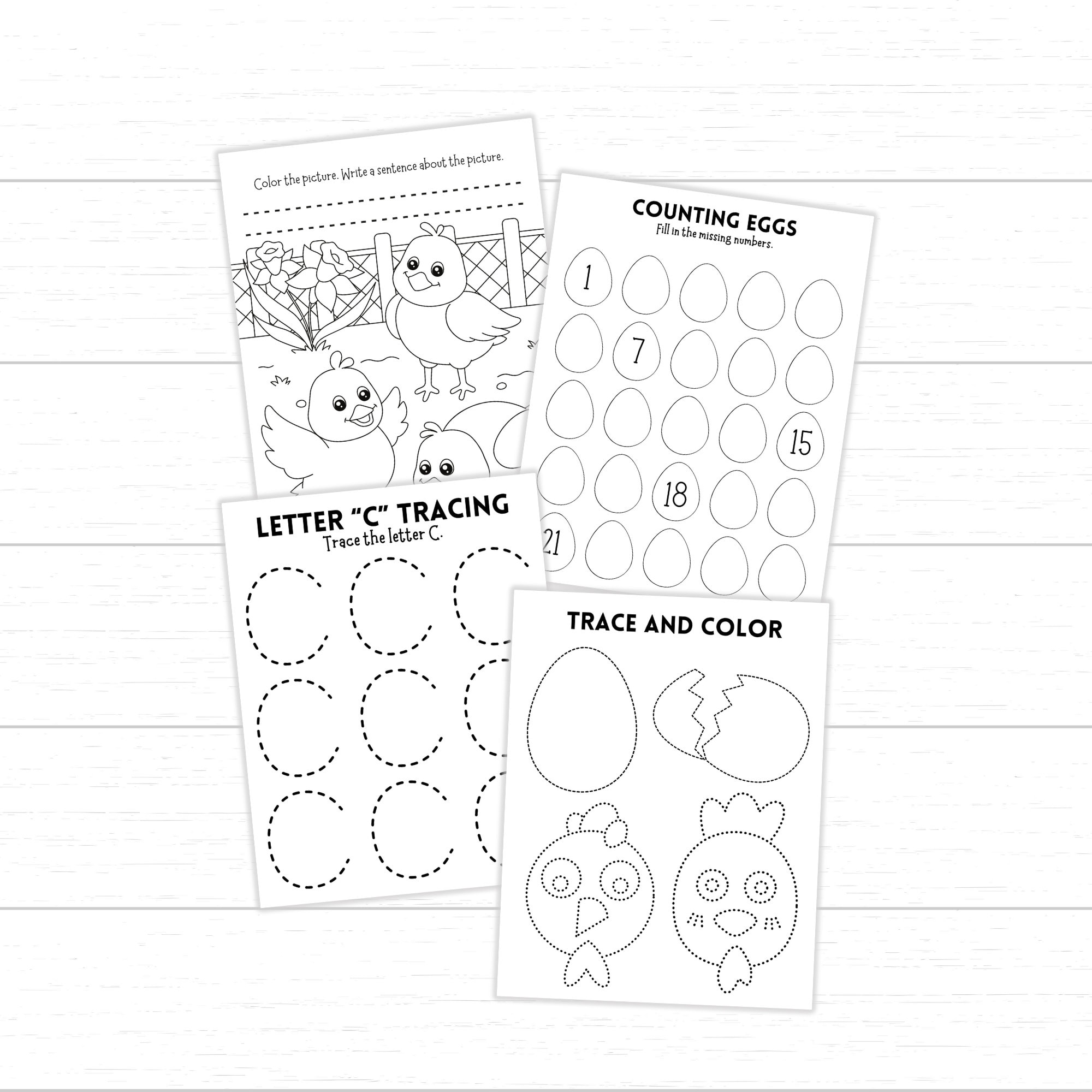 Chicken Activity Pack, Chicken Unit, Chicken Worksheets for Kids, Cute ...