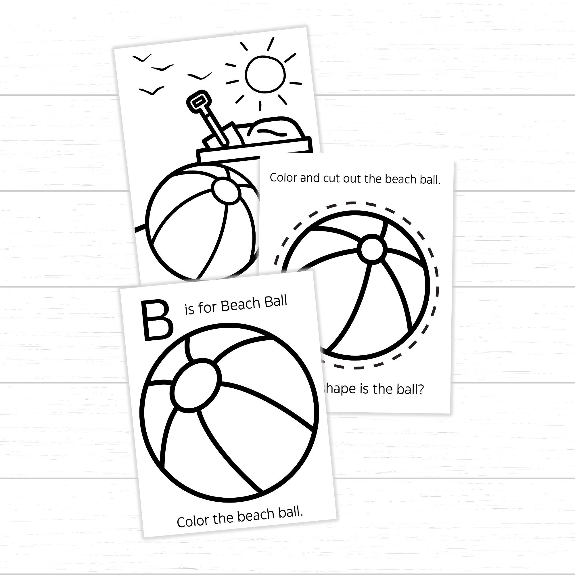 Beach Ball Activity Pack, Beach Ball Craft, Beach Printables, Summer ...