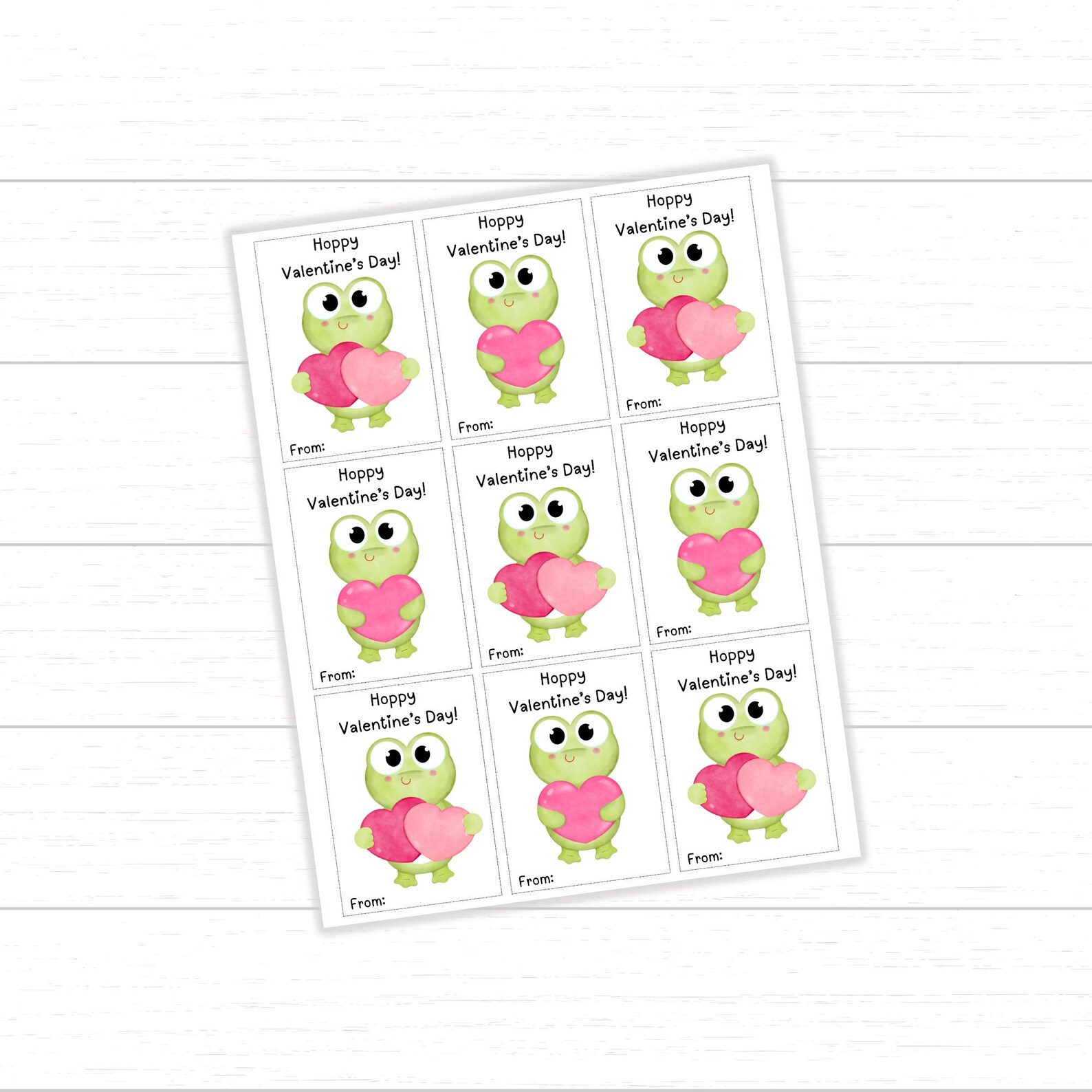Frog Valentine's Day Cards, Printable Frog Valentines, Hoppy Valentine ...