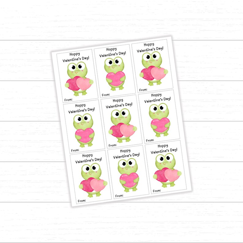 Frog Valentine's Day Cards, Printable Frog Valentines, Hoppy Valentine ...