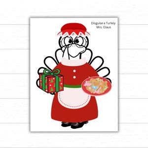 Disguise a Turkey Mrs. Claus, Mrs. Claus Turkey, Mrs. Claus Printable ...