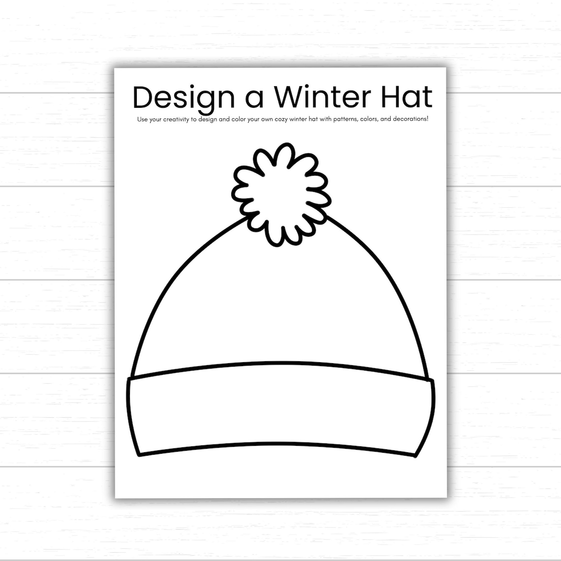 Design a Winter Hat, Printable Winter Activities, Winter Hat Template ...