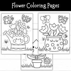 Printable Flower Coloring Pages for Kids, Spring Coloring Sheets ...