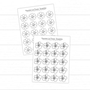 Printable DIY Hawaiian Lei Flower Templates, Flower Cutouts, Tropical ...