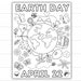 Earth Day Coloring Page, Coloring Pages for Kids, Celebrate Earth Day ...