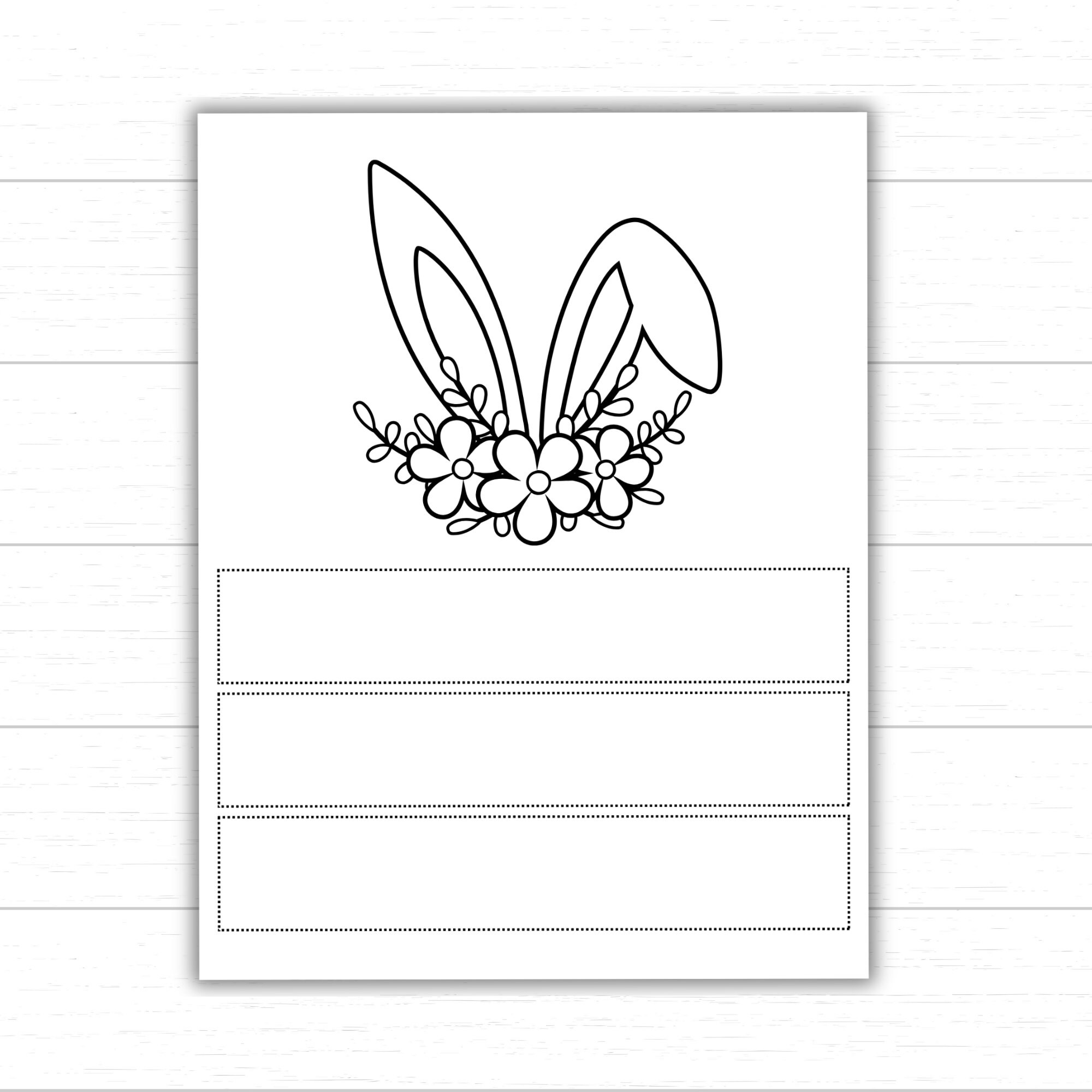 Easter Bunny Paper Crown, Bunny Headband for Kids, Easter Printable ...