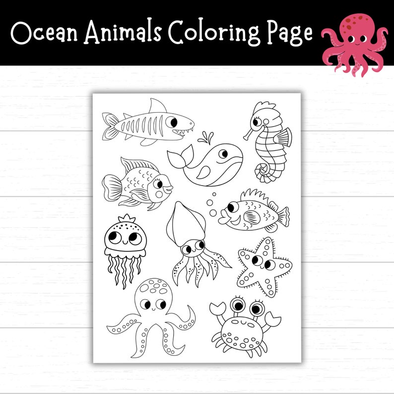 Ocean Animals Coloring Page, Sea Animals Coloring Page, Under the Sea ...