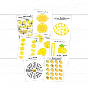 Lemon Activity Pack Printable, Fun Summer Worksheets & Games for Kids ...