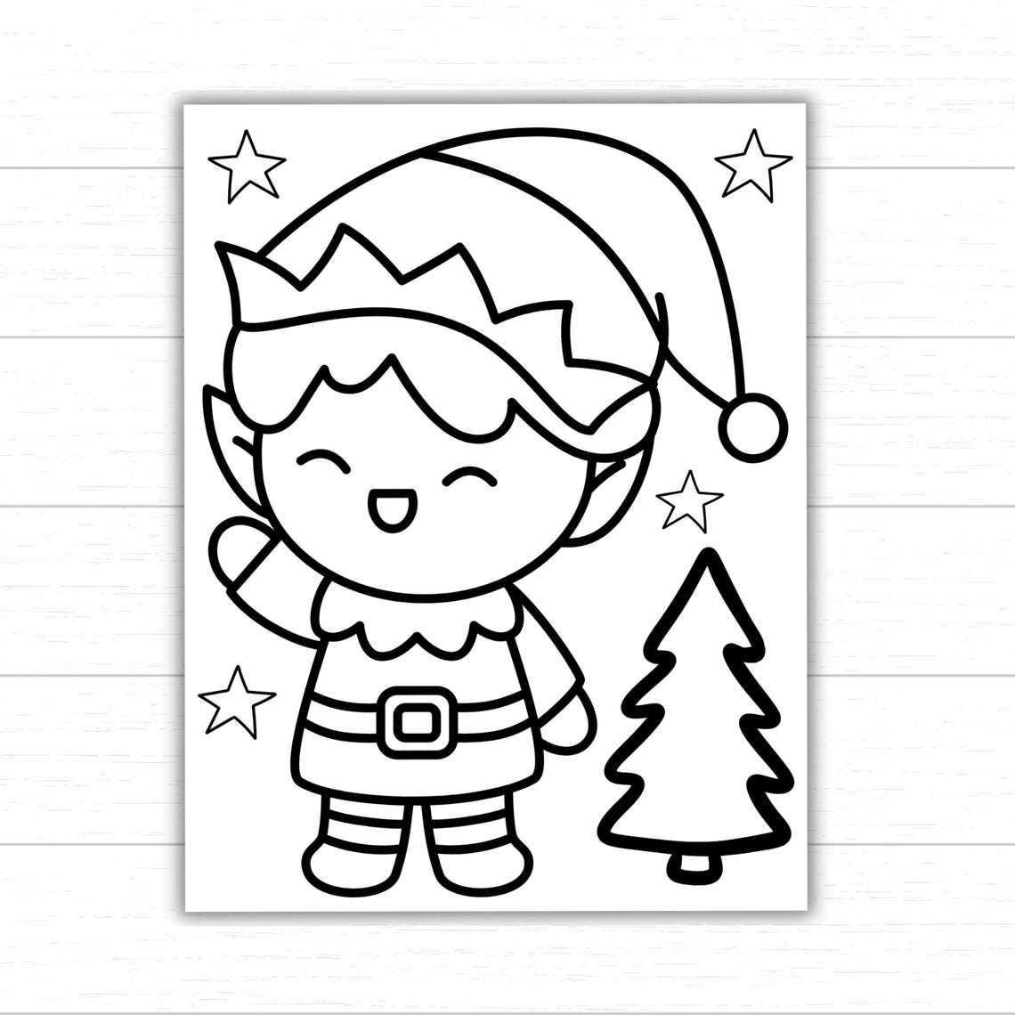 Christmas Elf Coloring Pages, Elf Activities, Printable Elf Coloring ...