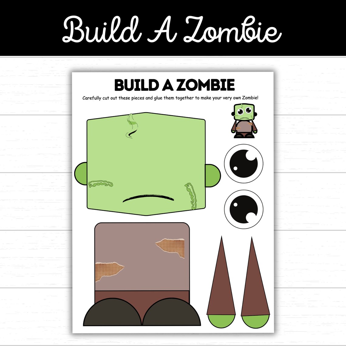 Build A Bat, Build A Zombie, Build A Frankenstein, Printable Halloween ...