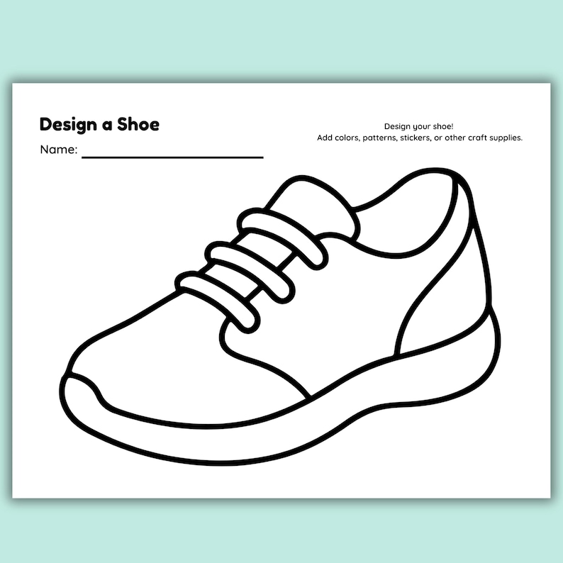 Design a Shoe Printable Pack, Sneaker, Cleat, High Top, High Heel ...
