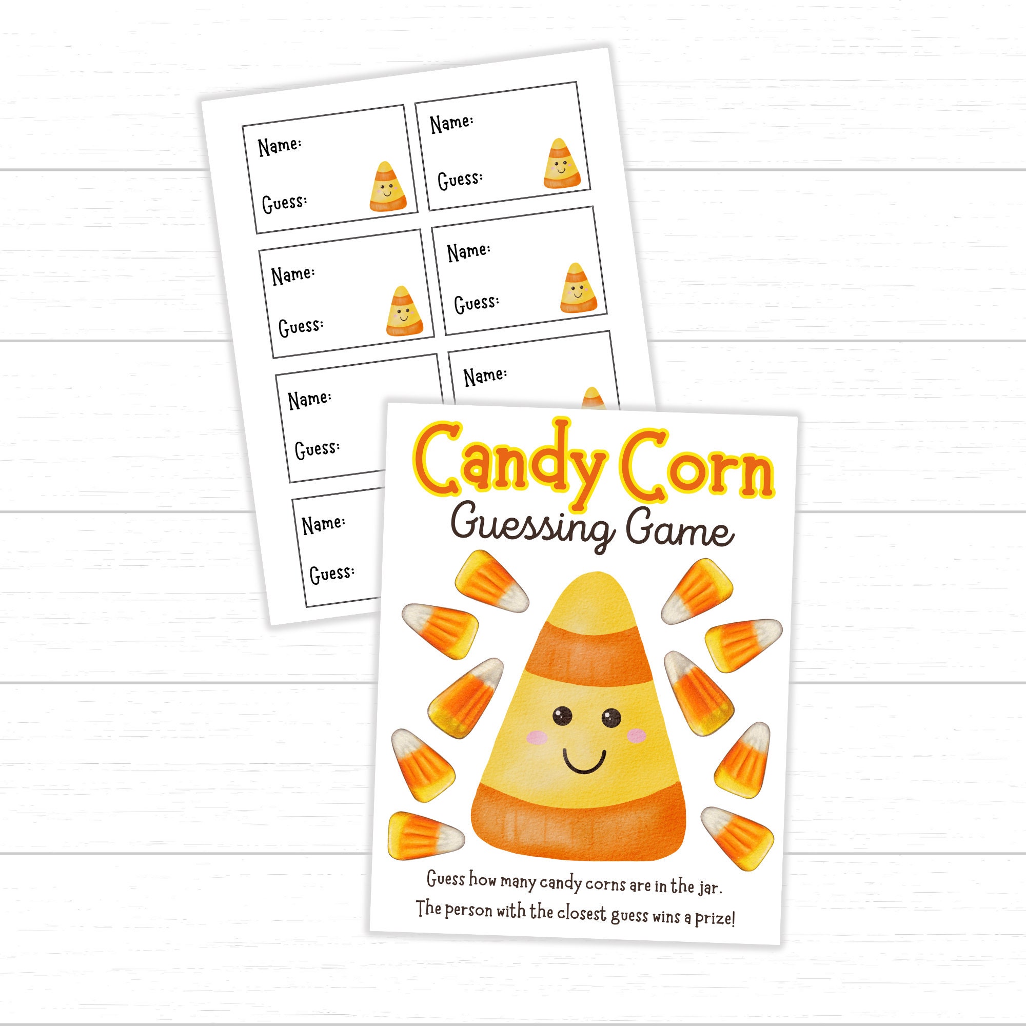 Candy Corn Guessing Game Printable, Halloween Guess How Many Game, How ...