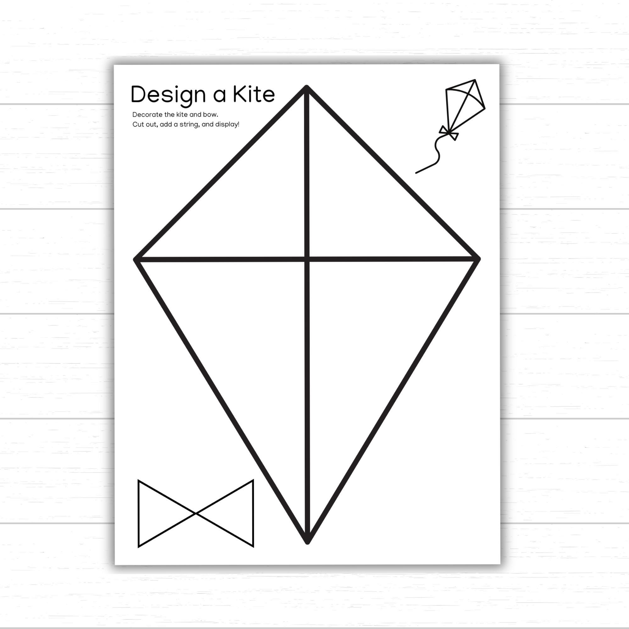 Design a Kite Printable Craft for Kids, Spring Activity Template ...