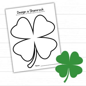 Design a Shamrock Printable Craft for Kids, Shamrock Template, Shamrock ...