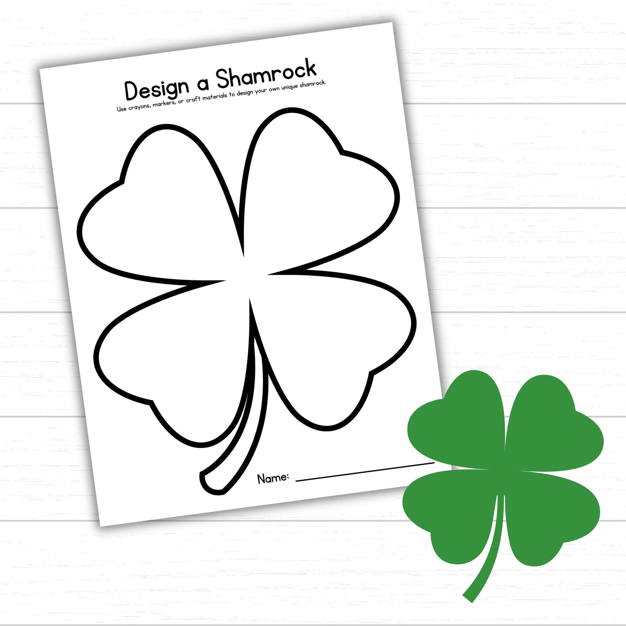Design a Shamrock Printable Craft for Kids, Shamrock Template, Shamrock ...