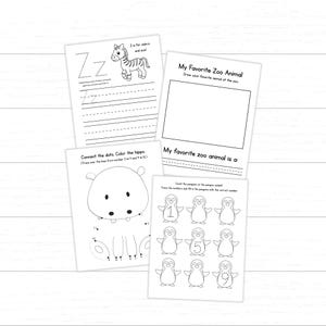 Zoo Activity Pack Printable for Preschool and Kindergarten, Printable ...