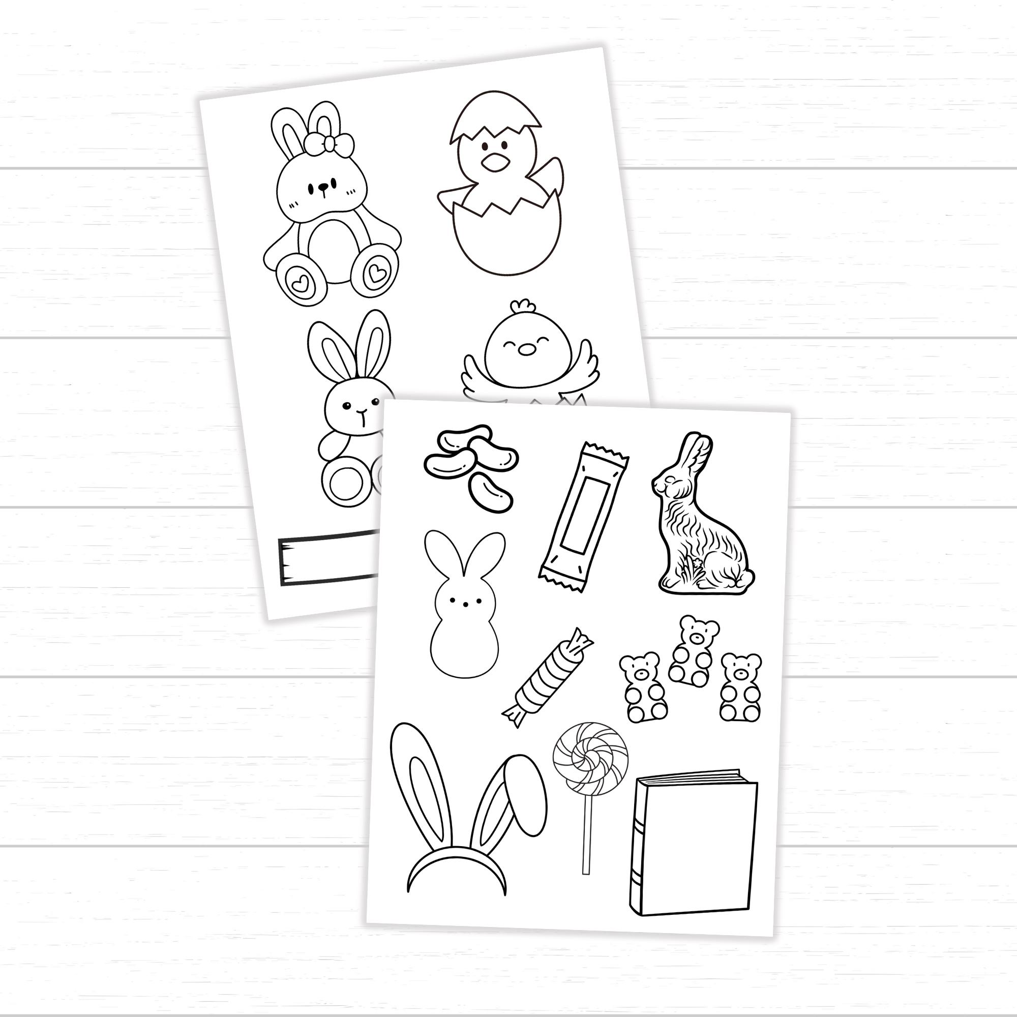 Build an Easter Basket Printable, Printable Easter Basket Coloring Page ...