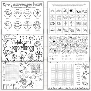 Spring Activity Pack Printable | Kids Games, Word Search, Coloring ...