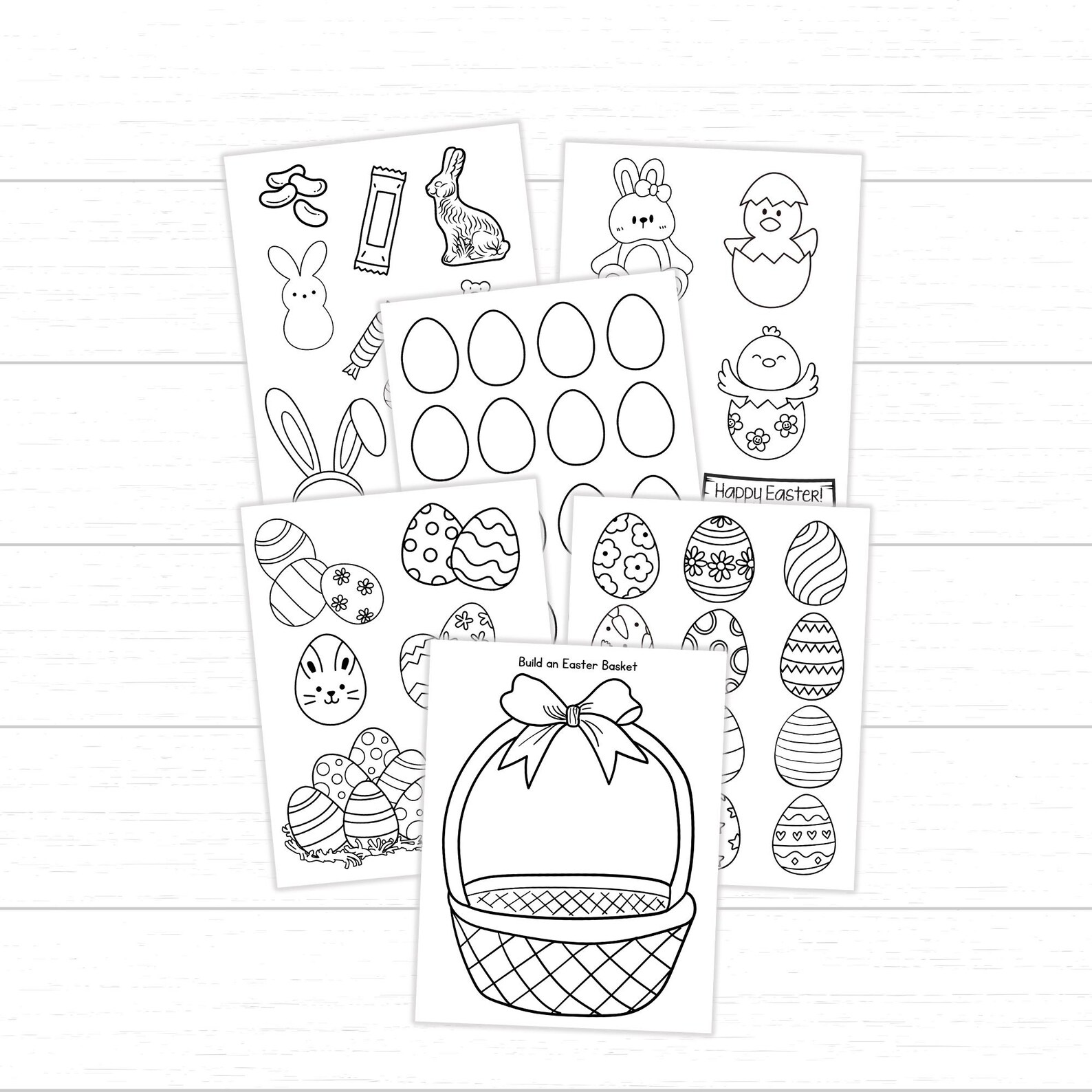 Build an Easter Basket Printable, Printable Easter Basket Coloring Page ...