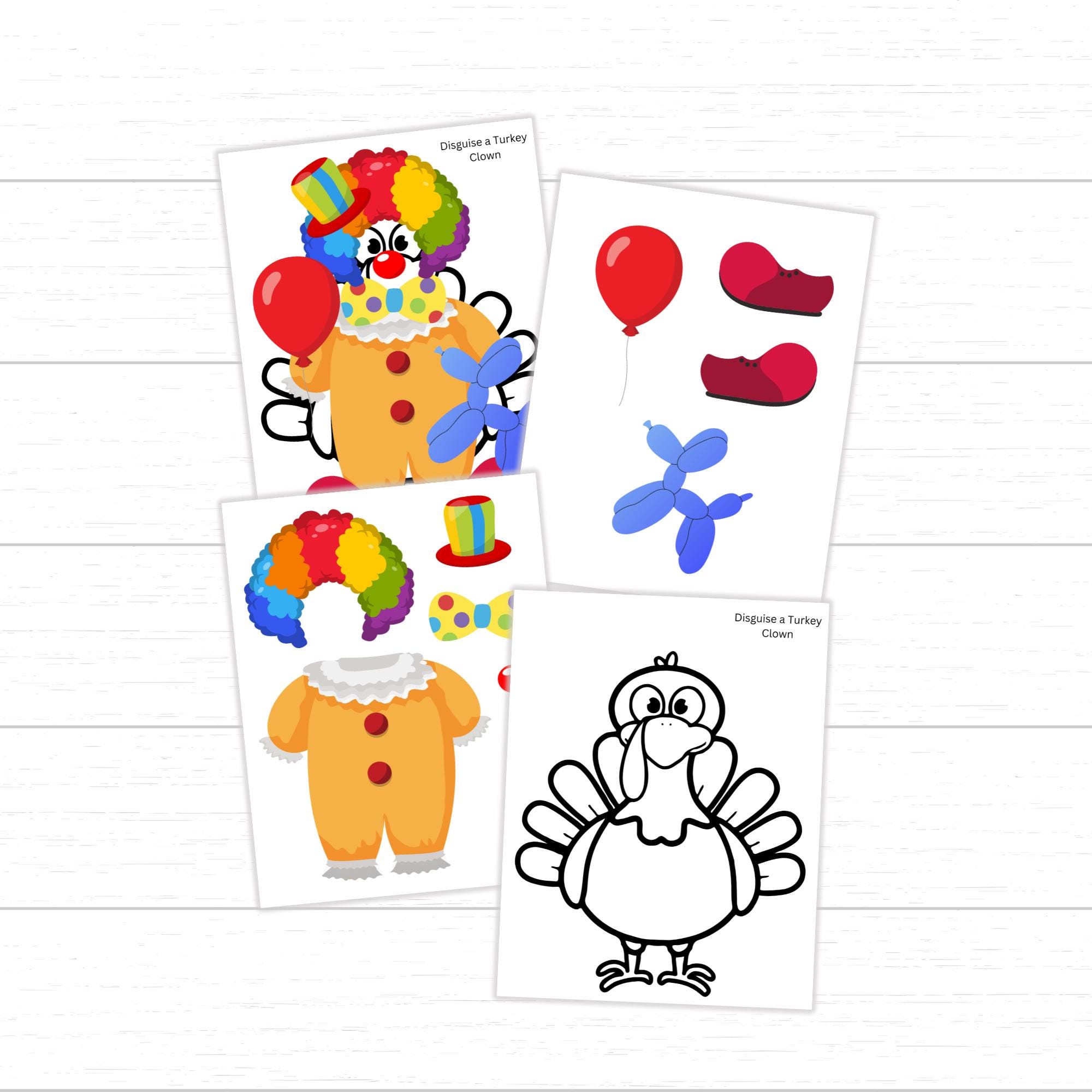 Disguise a Turkey Clown, Clown Turkey Disguise, Turkey Disguise Project ...