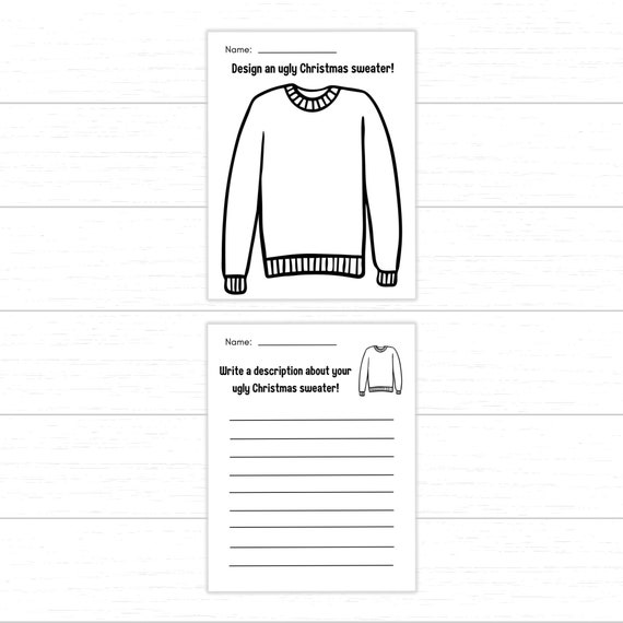Ugly Christmas Sweater Worksheet Ugly Sweater Worksheets (Free