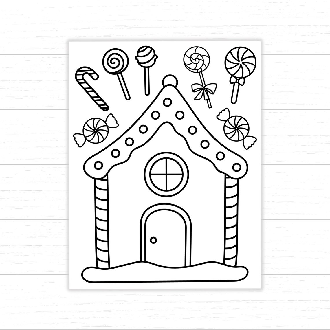 Gingerbread House Coloring Pages, Christmas Coloring Pages for Kids ...