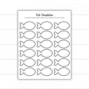 Printable Blank Fish Templates Pack, Kids Fish Craft Activity, Ocean ...