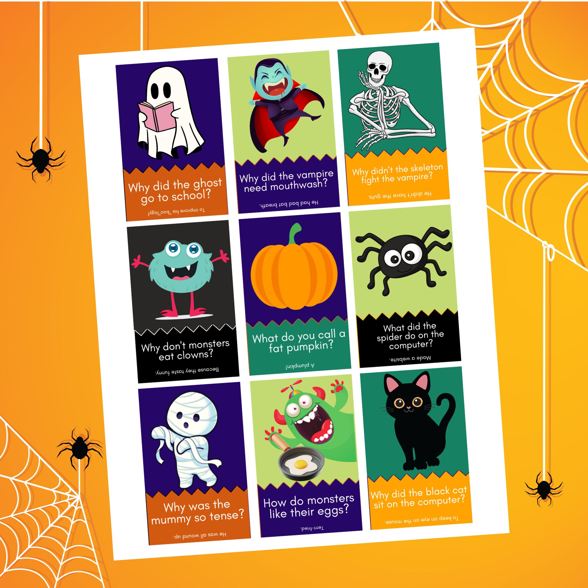 Halloween Jokes for Kids Printable, Printable Halloween Riddles ...