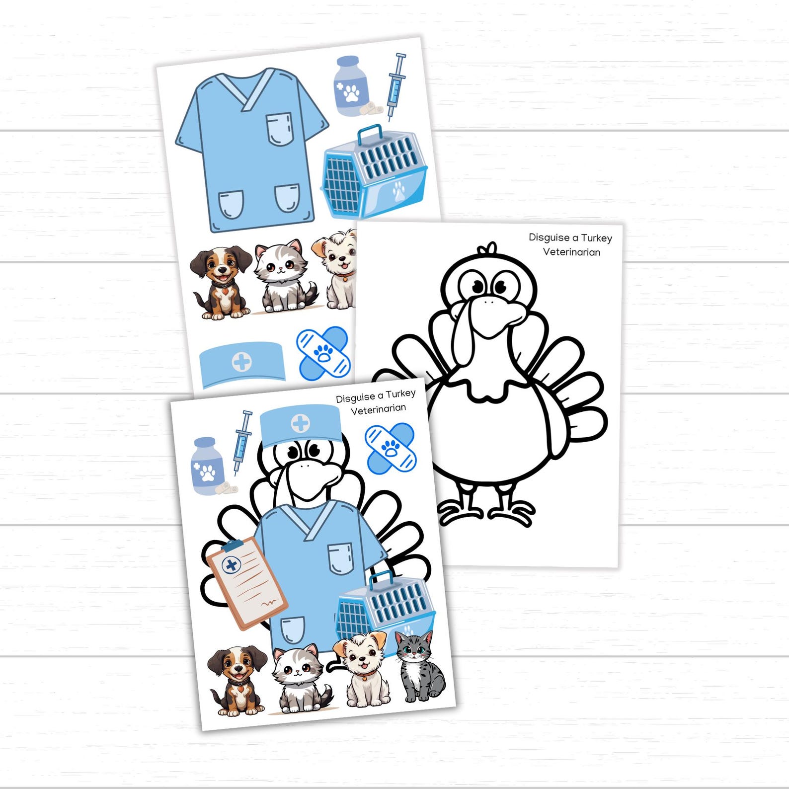 Disguise a Turkey Veterinarian, Printable Outfit, Blank Template ...