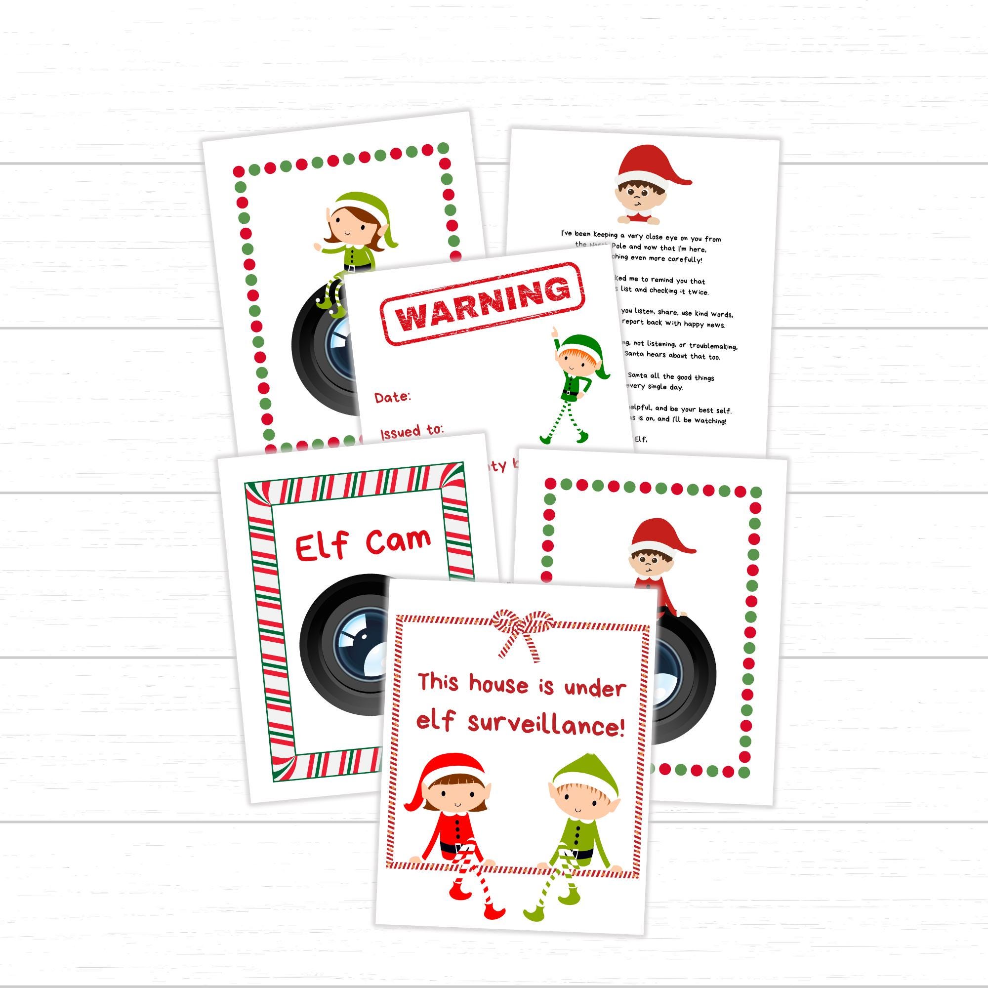 Elf Surveillance Pack Printable, Letter From Elf, Warning Letter ...