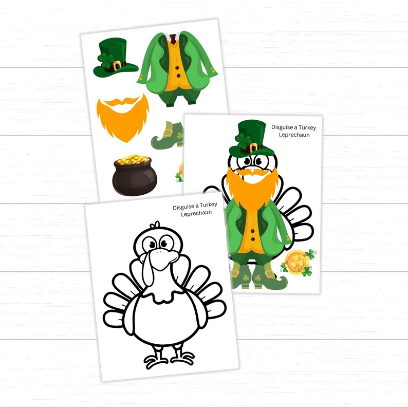 Disguise a Turkey Leprechaun, Leprechaun Printable Outfit, Leprechaun ...