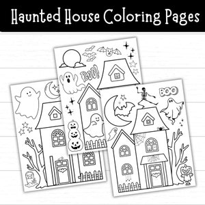 Haunted House Coloring Pages, Halloween Coloring Pages, Spooky Coloring ...