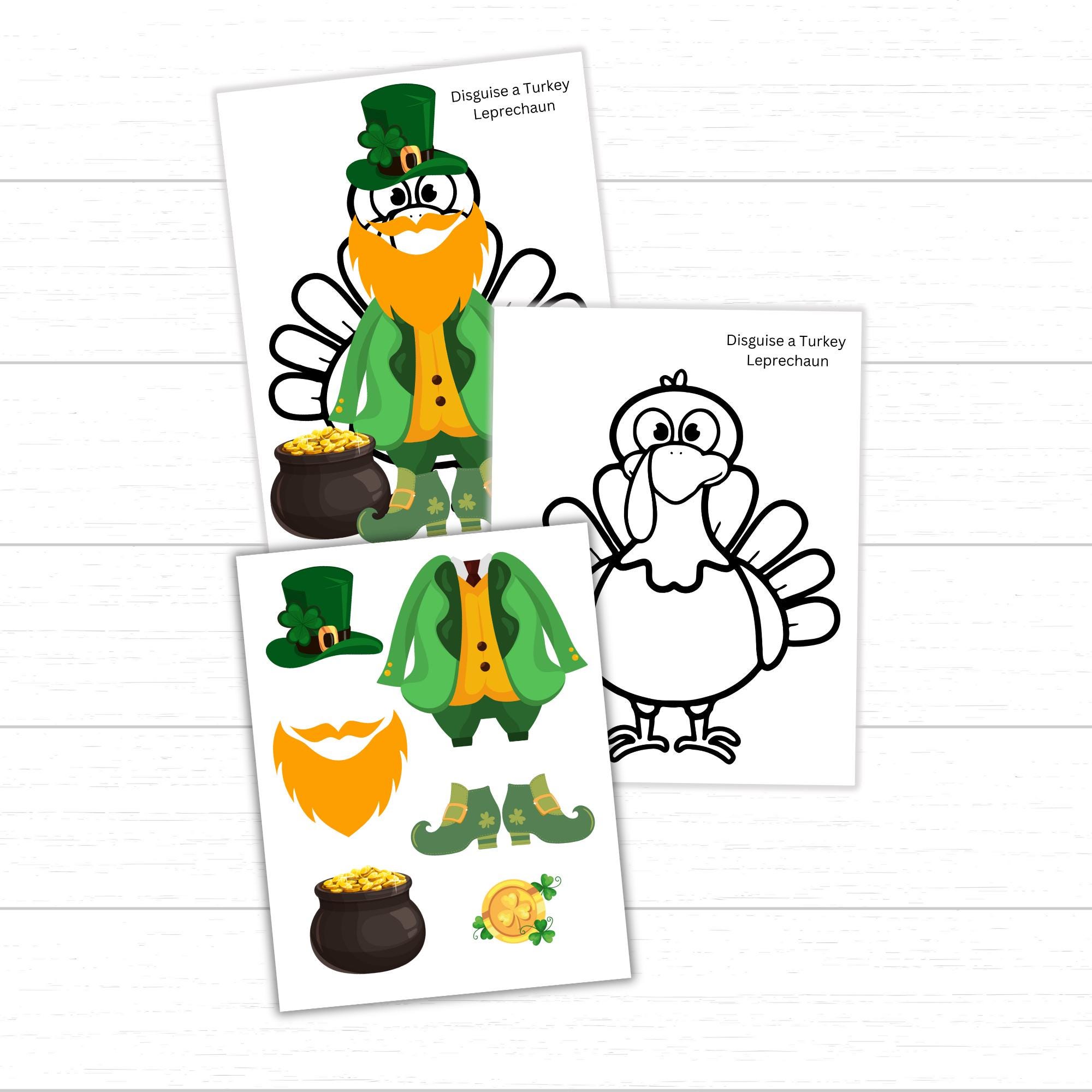 Disguise a Turkey Leprechaun, Leprechaun Printable Outfit, Leprechaun ...