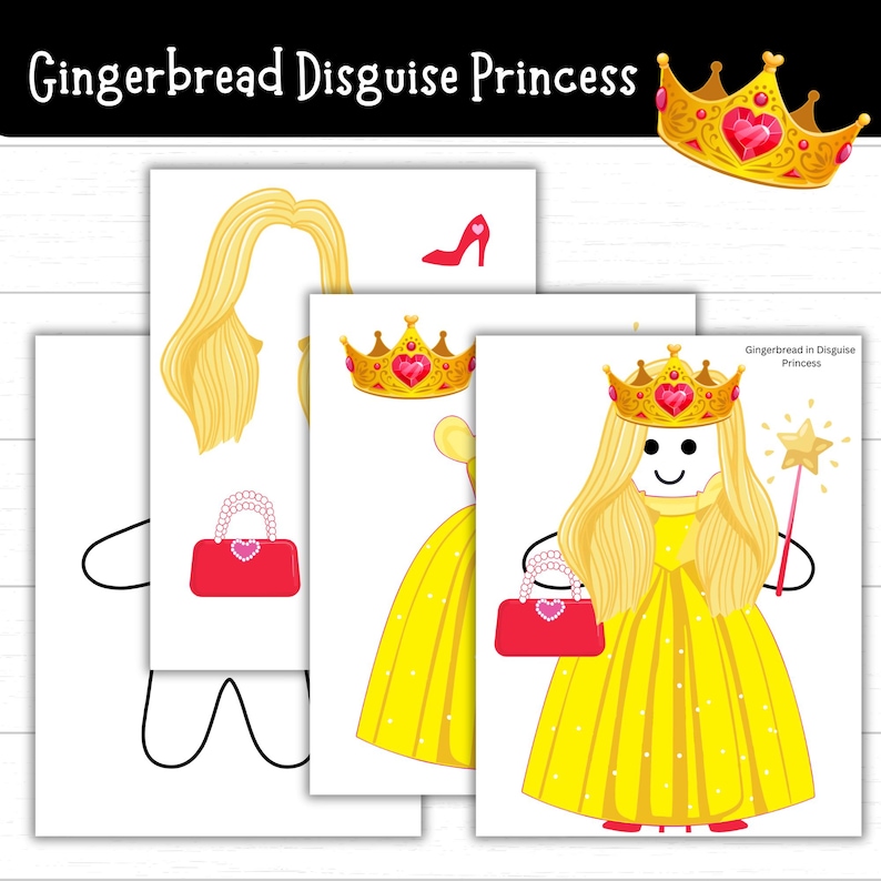 Disguise a Gingerbread Princess, Princess Craft for Kids, Printable ...