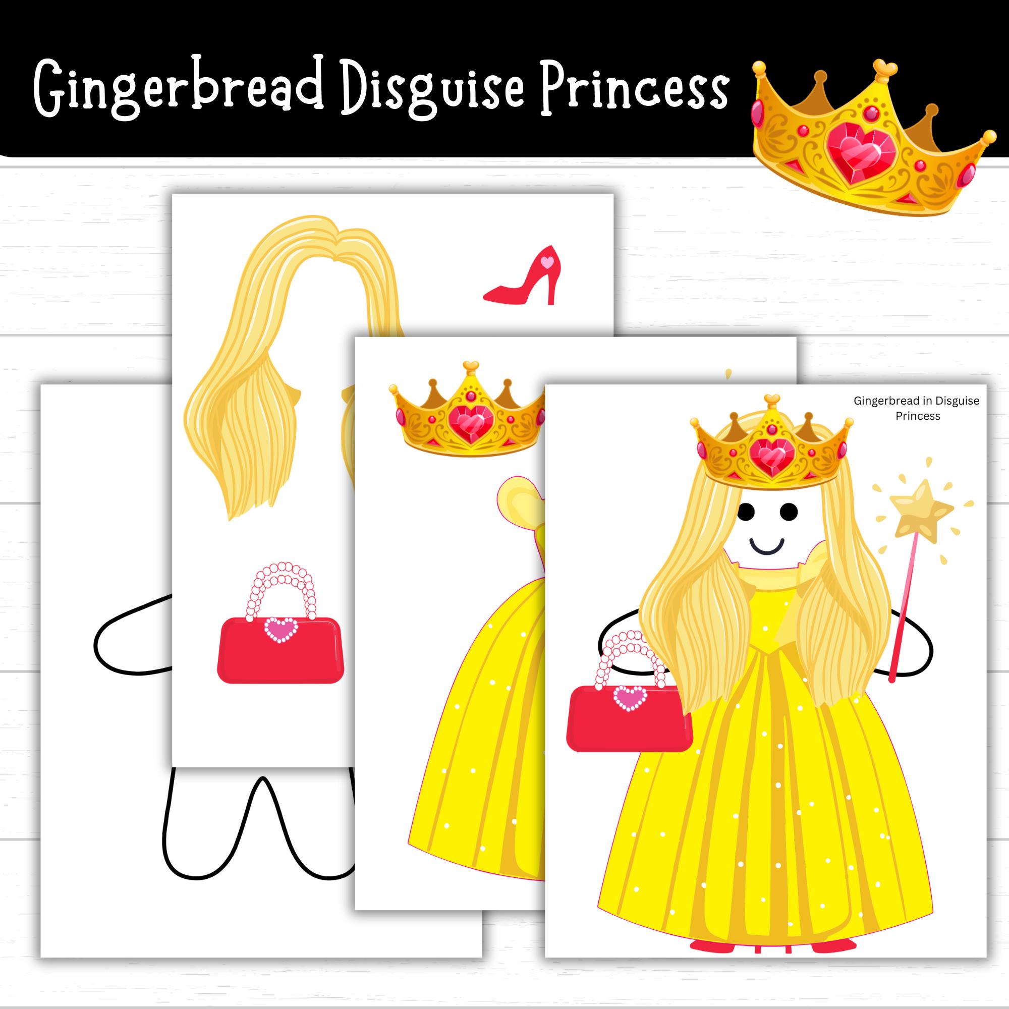 Disguise a Gingerbread Princess, Princess Craft for Kids, Printable ...