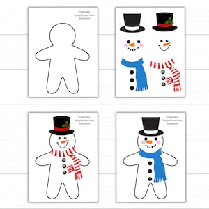 Disguise a Gingerbread Man Snowman, Printable Snowman Outfit, Winter ...