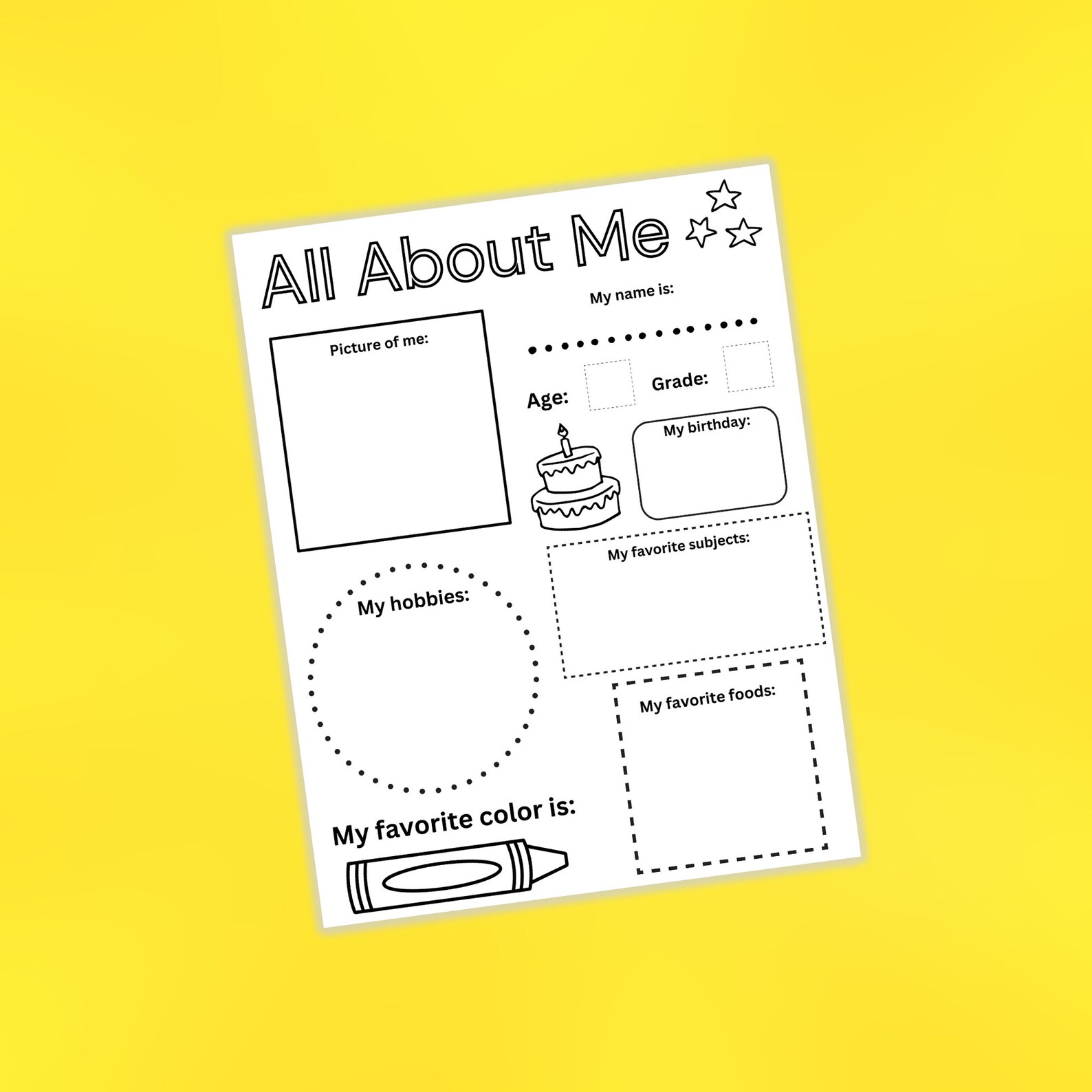 All About Me Activity | Back to School | Personalized Learning Activity ...