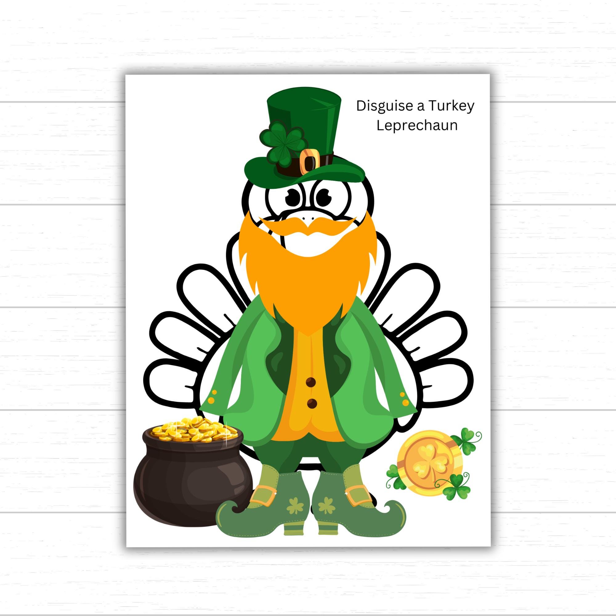 Disguise a Turkey Leprechaun, Leprechaun Printable Outfit, Leprechaun ...