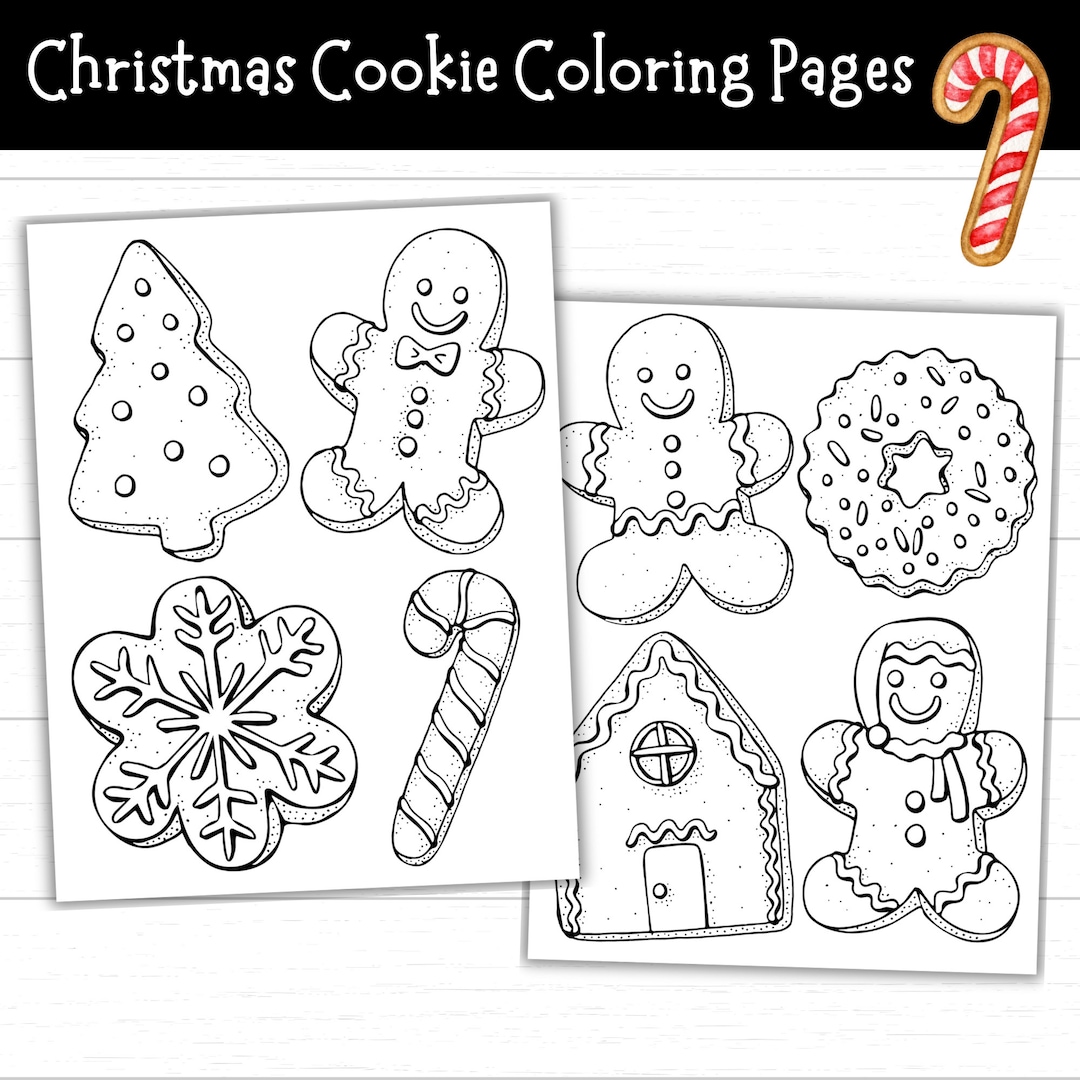 Christmas Cookie Coloring Pages, Cookie Decorating Worksheet ...
