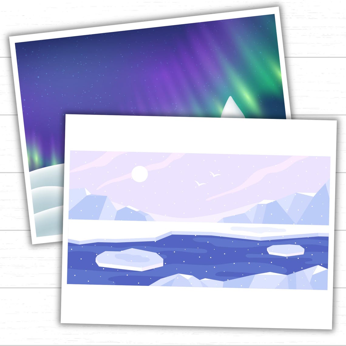 Arctic Animals Cut and Paste Activity, Arctic Habitat Scenes Printable ...