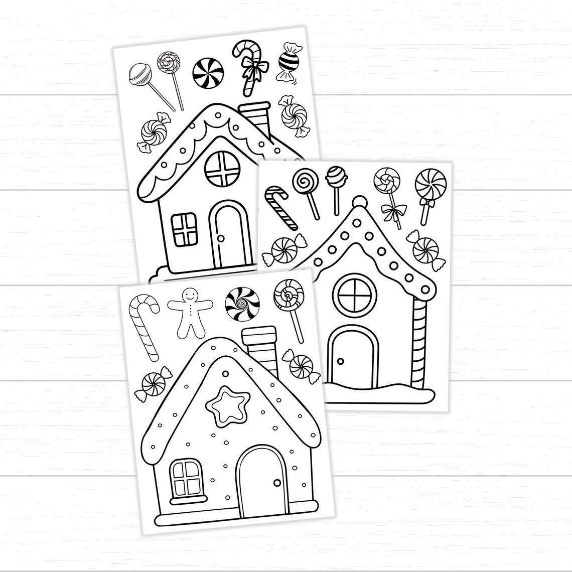 Gingerbread House Coloring Pages, Christmas Coloring Pages for Kids ...